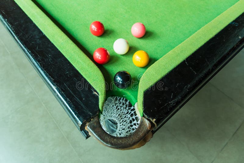 Close Up Snooker Ball on the Green Snooker Table Stock Photo - Image of ...