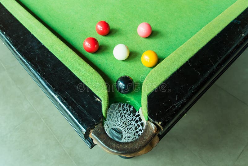 Close Up Snooker Ball on the Green Snooker Table Stock Image - Image of ...