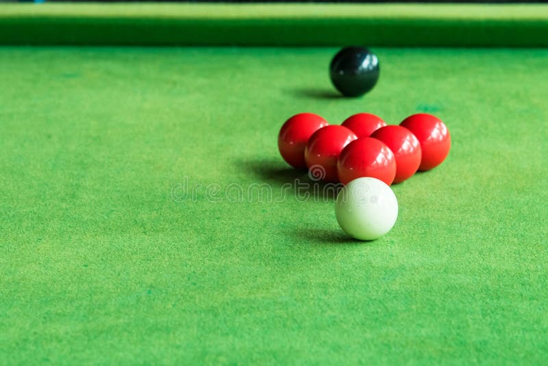 Close Up Snooker Ball on the Green Snooker Table Stock Photo - Image of ...