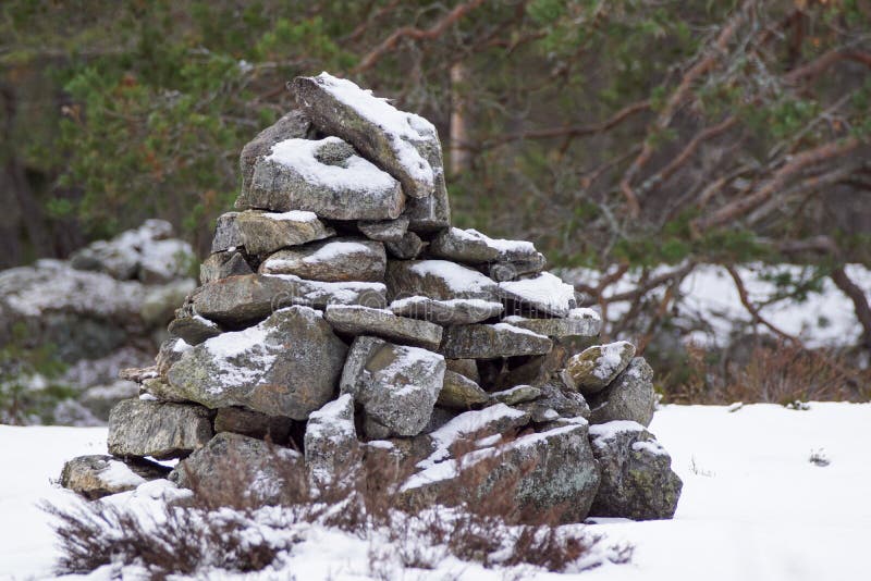 Close Up of Snow Covered Rock Pile Stock Photo - Image of landscape ...