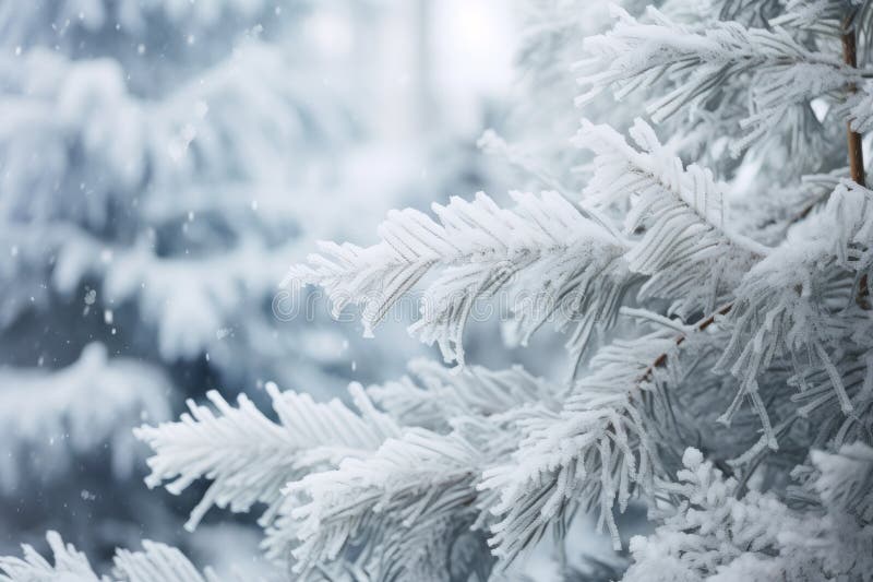 A Close Up of Snow Covered Trees in the Snow Stock Illustration ...