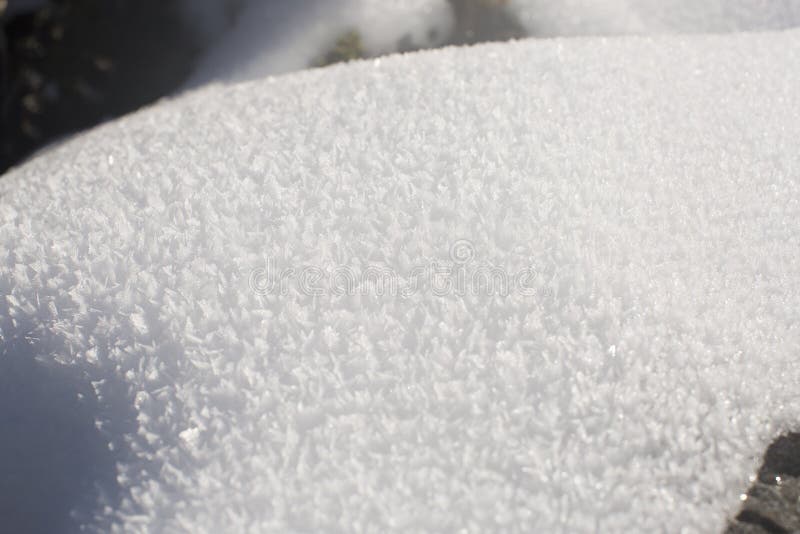 Close up of snow crystals stock image. Image of cold - 107103013