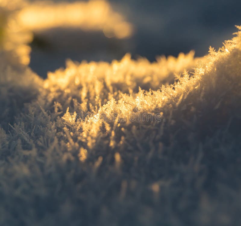 Close up of snow crystals stock photo. Image of heap - 52601782