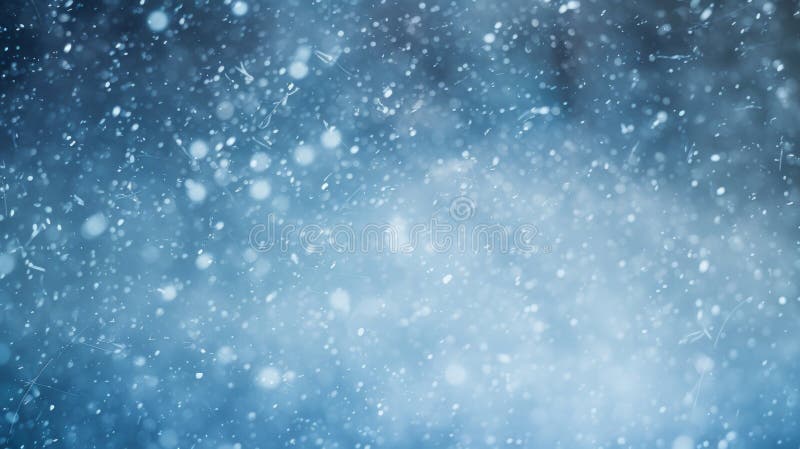A Close Up of Snow Falling on a Blue Background Stock Illustration ...