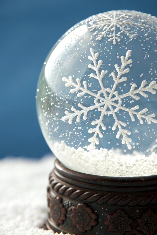 Christmas Snow Globe Snowflake with Snowfall Stock Illustration ...