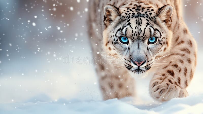 Snow Leopard Blue Eyes Natural