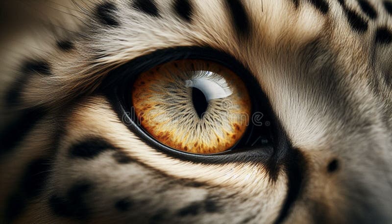 Close-Up of a Snow Leopards Eye Stock Illustration - Illustration of ...