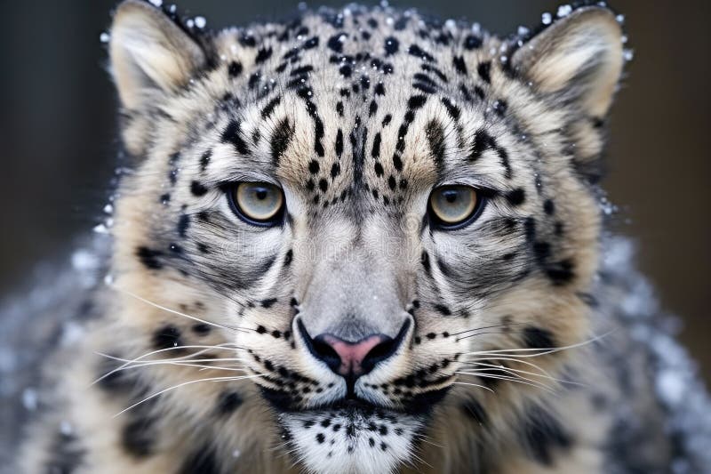 Close-up of a Snow Leopards Face Highlighting Its Piercing Eyes Stock ...