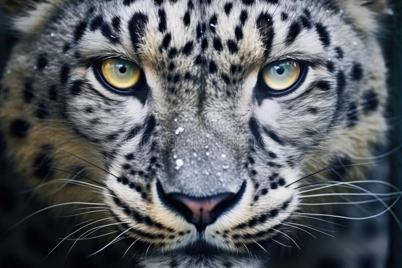 Close-up of a Snow Leopards Face Highlighting Its Piercing Eyes Stock ...