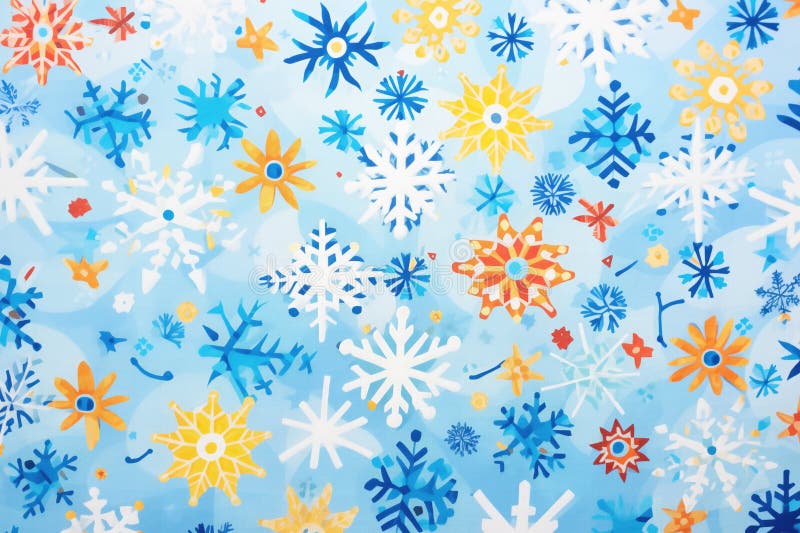 Close Up of Snowflake Designs on a Winter-themed Blue Quilt Stock Image ...