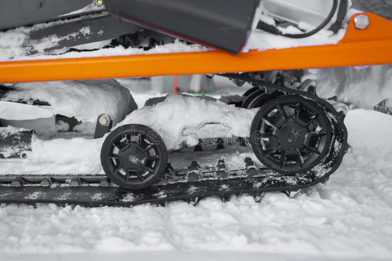 Close-up of a Snowy Caterpillar on the Ski Resort Stock Image - Image ...