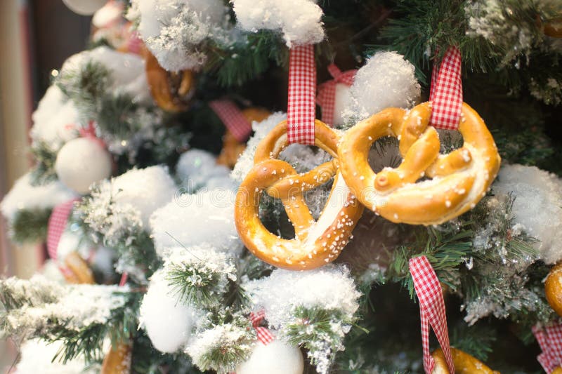 Close-up Snowy Tree Christmas Ornament Stock Image - Image of homemade ...