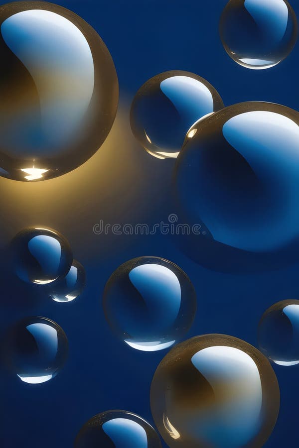 Many Blue Circle Orbs in Cosmic Blue Background Stock Image - Image of ...