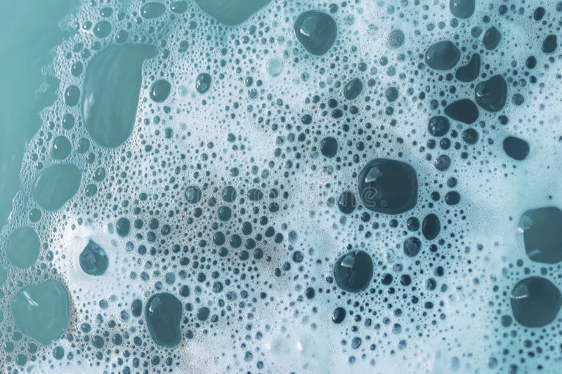 Close-up of Soapy Water Surface with Air Bubbles and Foam Texture Stock ...