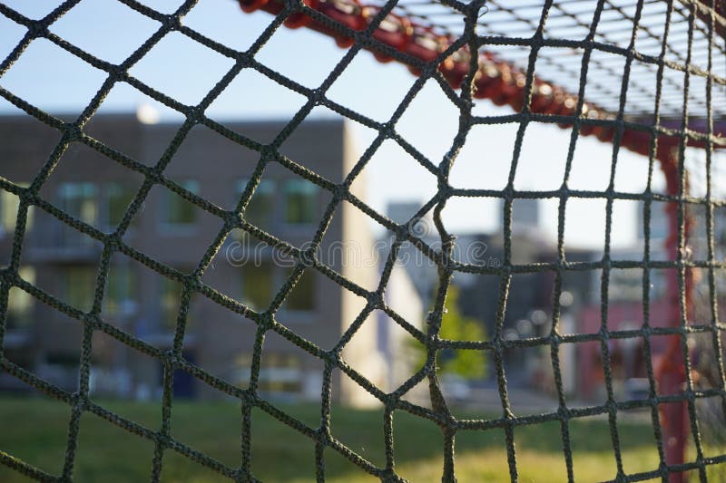 Close-up of a Soccer Goal Net Stock Image - Image of outdoors, metal ...