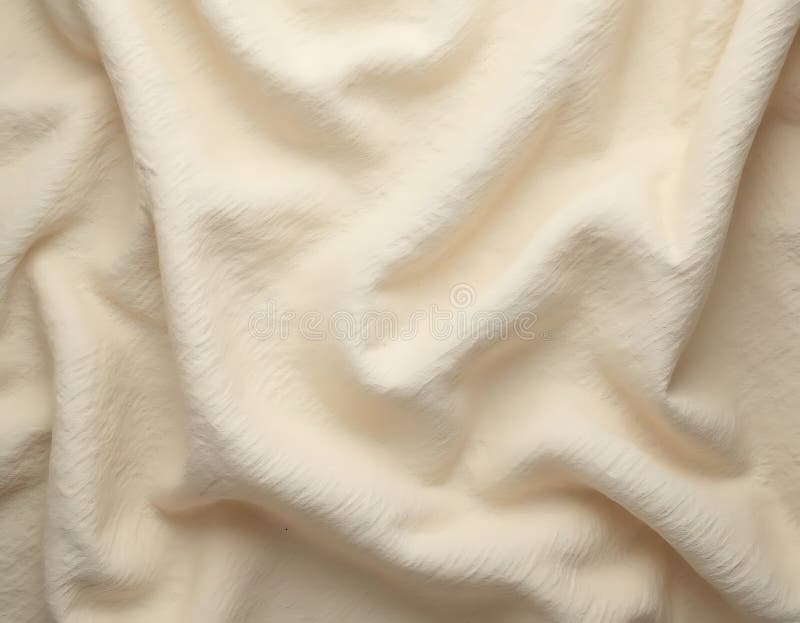 Close-up of Soft, Cream-colored Fabric Texture with Delicate Folds ...