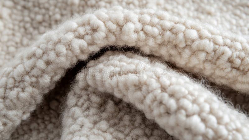 Close-up of Soft, Creamy White Knit Fabric with Fluffy Texture Stock ...
