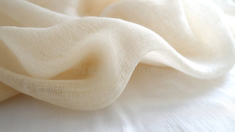Close-up of Soft, Flowing, Cream-colored Fabric with Subtle Texture ...