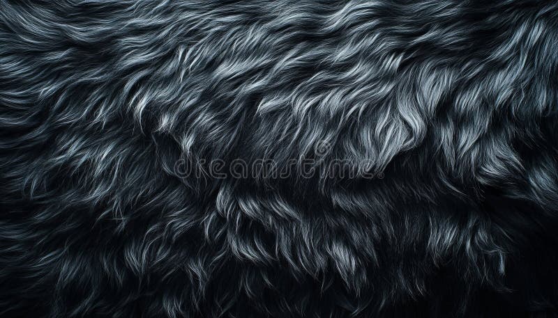 Close Up of Soft and Fluffy Black Fur with Interesting Flowing Shape ...