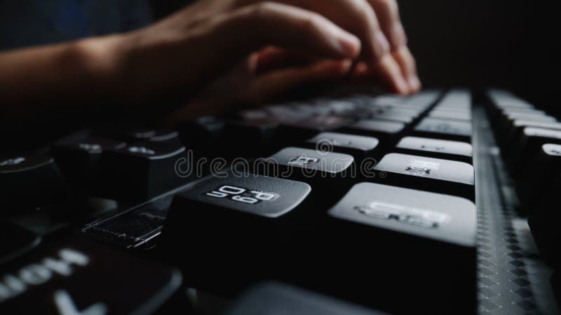 Close-up Soft-focus Finger Typing on Keyboard Stock Photo - Image of ...