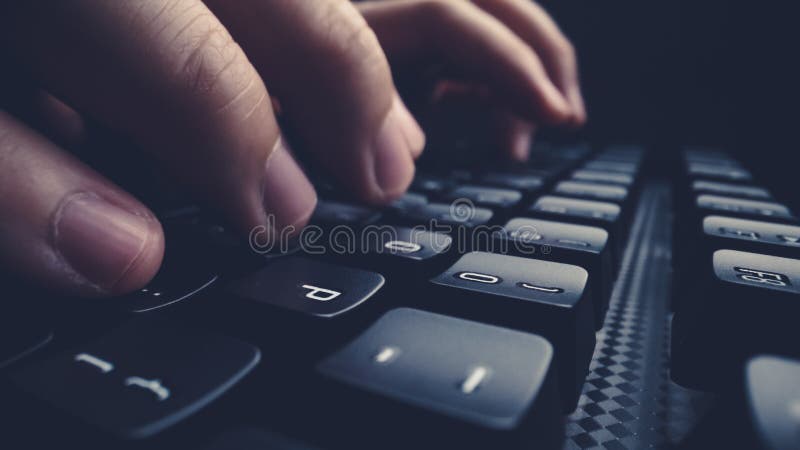 Close-up Soft-focus Finger Typing on Keyboard Stock Photo - Image of ...