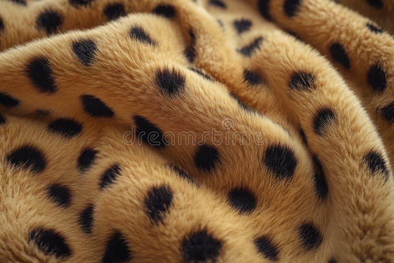 Close-up of Soft, Folded Leopard Print Faux Fur, Highlighting Its Warm ...