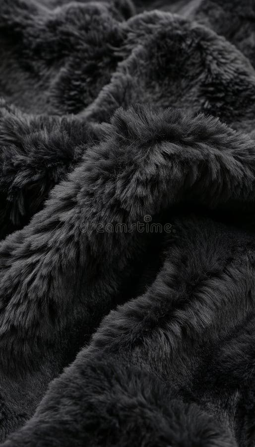 Close Up of Soft, Luxurious Black Fur Texture Providing an Abstract ...