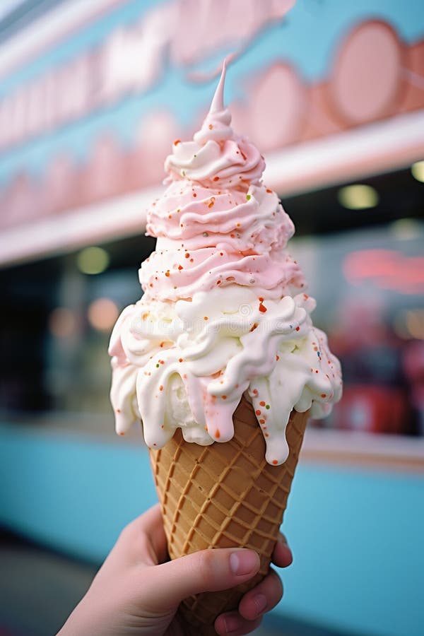 Close Up of a Soft Serve Ice Cream Stock Illustration - Illustration of ...