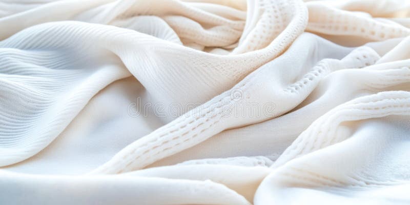 Close-up of Soft White Fabric with Elegant Texture and Fine Details ...