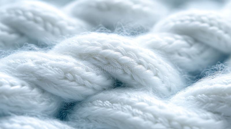 Close-up of Soft White Knitted Yarn Texture Stock Illustration ...