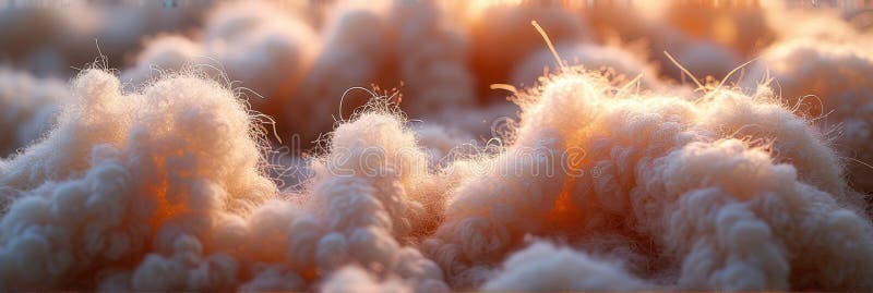 Close-up of Soft Wool Fibers in Sunlight Stock Illustration ...
