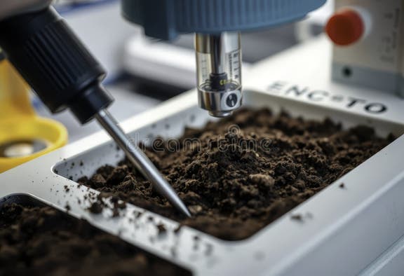 Close Up of Soil Sample Being Analyzed in Lab Setting, Crop, Equipment ...