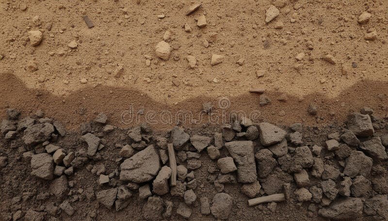 Closeup of a Soil Sample with Different Layers Stock Illustration ...