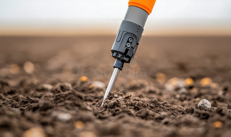 Close-up of a Soil Sampler Taking a Sample in the Field for Analysis ...