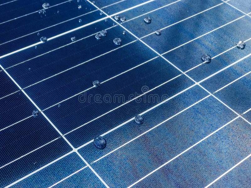 Solar Cell Panel with Nanotechnology Coating Stock Image - Image of ...