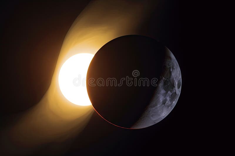 Close-up of Solar Eclipse, with the Sun Obscured by the Moon Stock ...