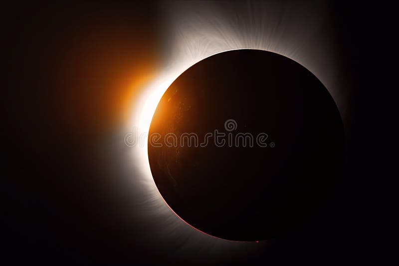 Close-up of Solar Eclipse, with the Sun Obscured by the Moon Stock ...