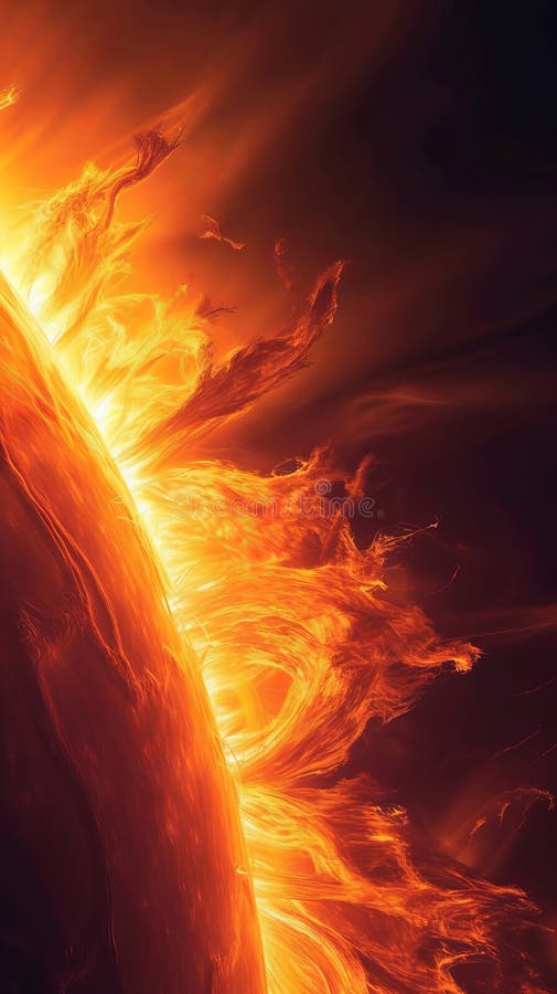Close-up of Solar Flare Erupting from the Sun Surface Stock Image ...