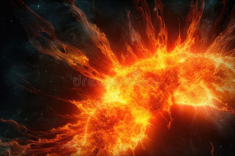 Close-up of Solar Flare Eruption from the Suns Surface Stock ...