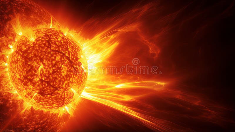 Close Up Solar Flare Sun Surface Stock Illustration - Illustration of ...