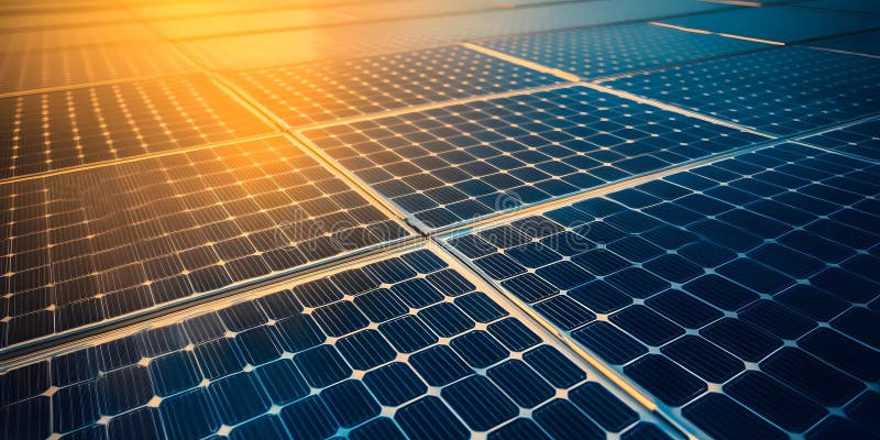 Close-up of Solar Panel Arrangement Stock Illustration - Illustration ...