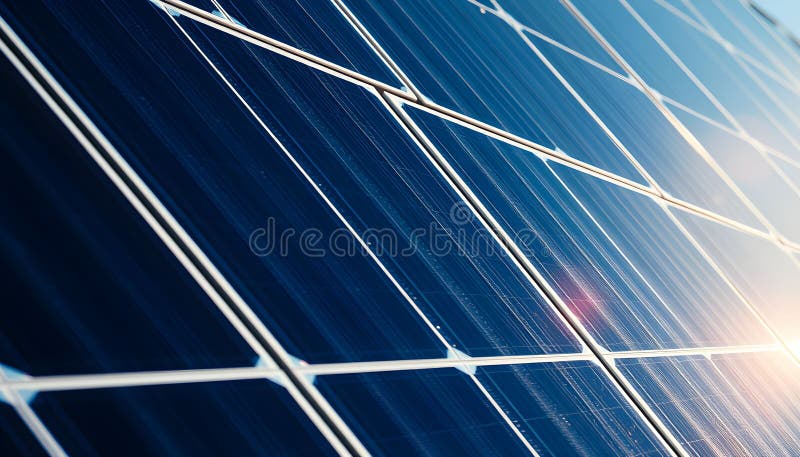 Close-Up of Solar Panel Array Capturing Sun S Energy Efficiently Stock ...