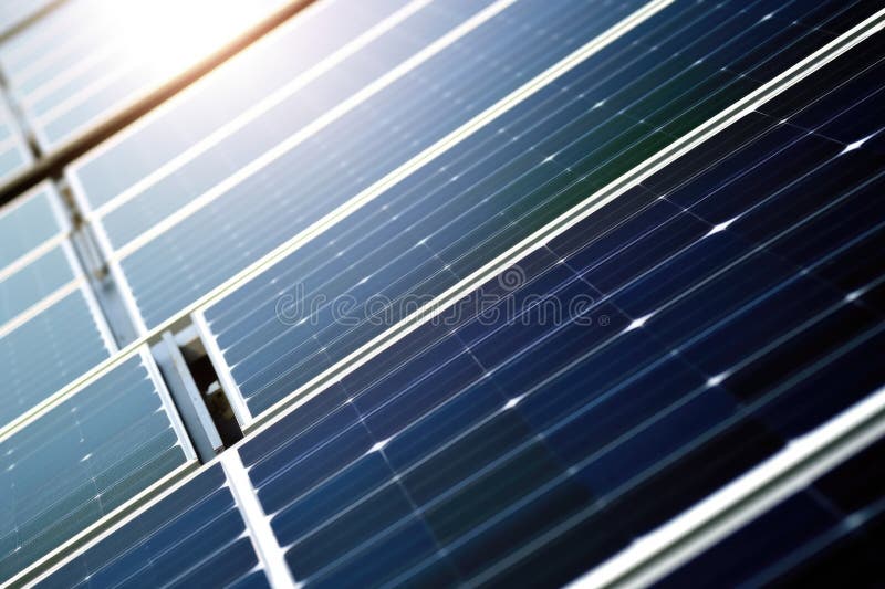 Close-up of Solar Panel, with Sunlight Shining through Stock ...