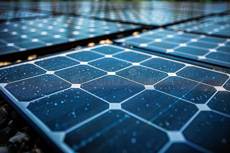Honeycomb Haven: Solar Panels in Abstract, Generative Ai Stock ...