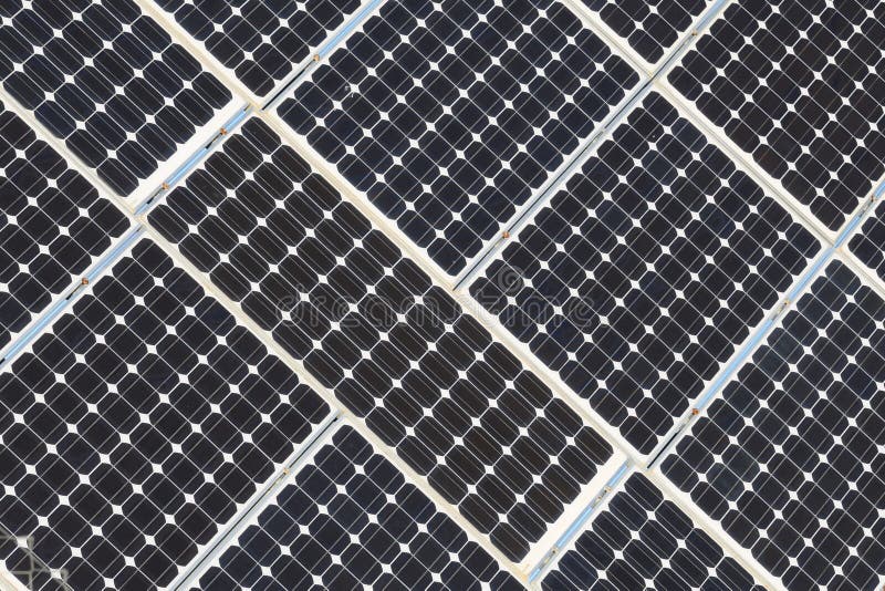 Close-up Solar Panel Texture, Seen Diagonally View. Stock Image - Image ...