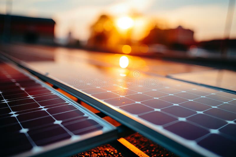 Solar Panels Reflecting Sun Rays for Sustainable Energy Harvesting ...