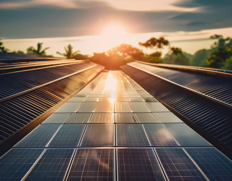 Close-Up of Solar Power Technology Stock Illustration - Illustration of ...