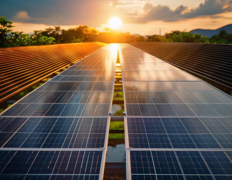 Close-Up of Solar Power Technology Stock Illustration - Illustration of ...