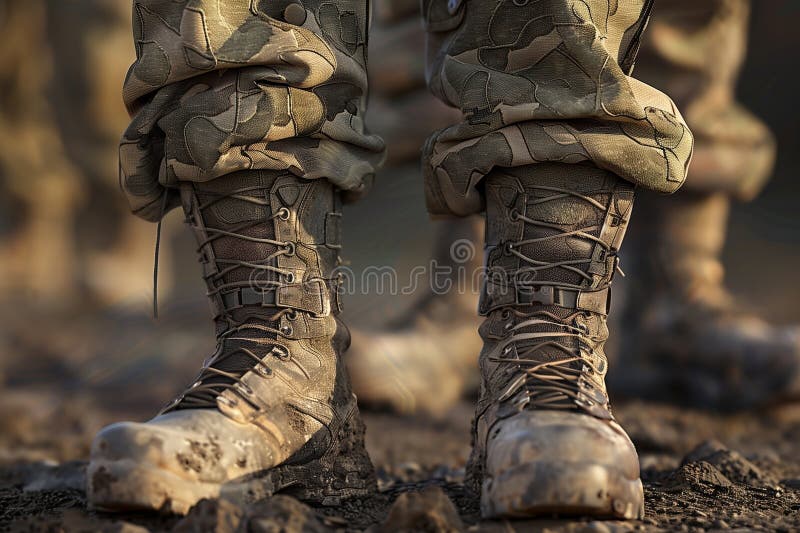 Close Up of Soldier Legs Ai Photo Stock Illustration - Illustration of ...