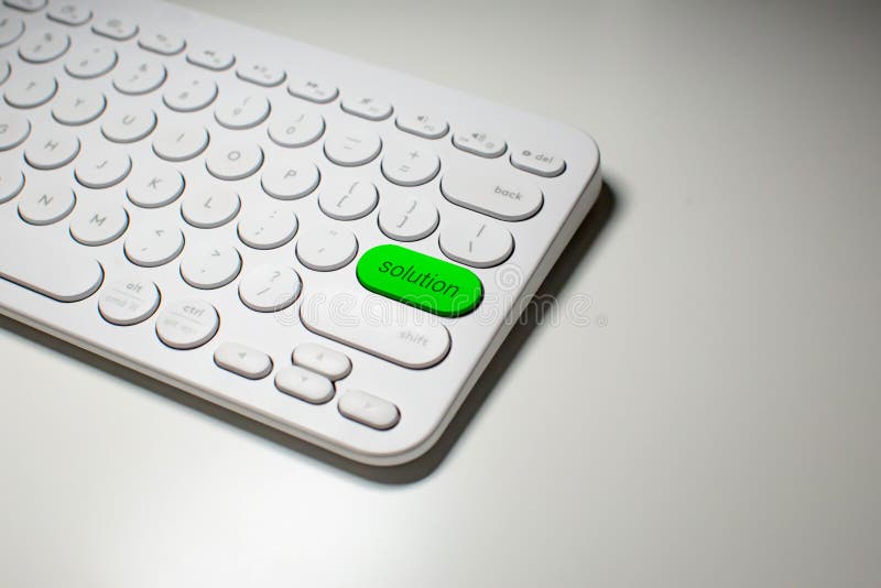 Close Up of a Solution Button on a Keyboard. Stock Photo - Image of ...